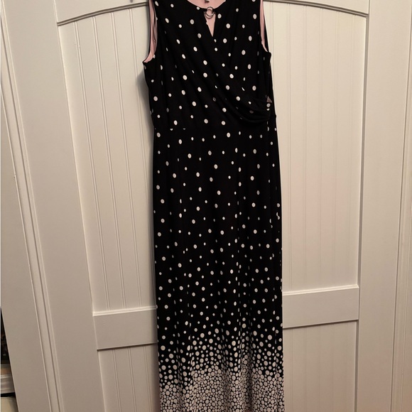 Studio One | Dresses | Studio One Black And White Dotted Maxi Dress ...
